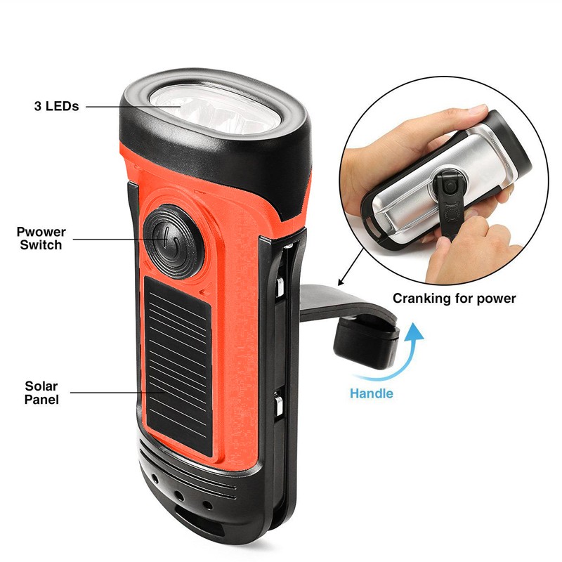 Waterproof Solar / Dynamo Hand Crank Flashlight - Wenzhou Allright ...